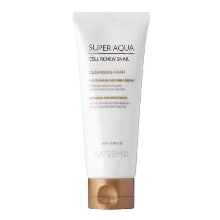 Missha - Super Aqua Cell Renew Snail Cleansing Foam - Moisturizing Face ...